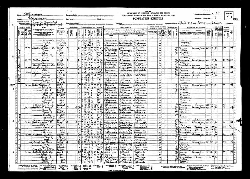 1940 Federal Census, Arkansas County, Arkansas
