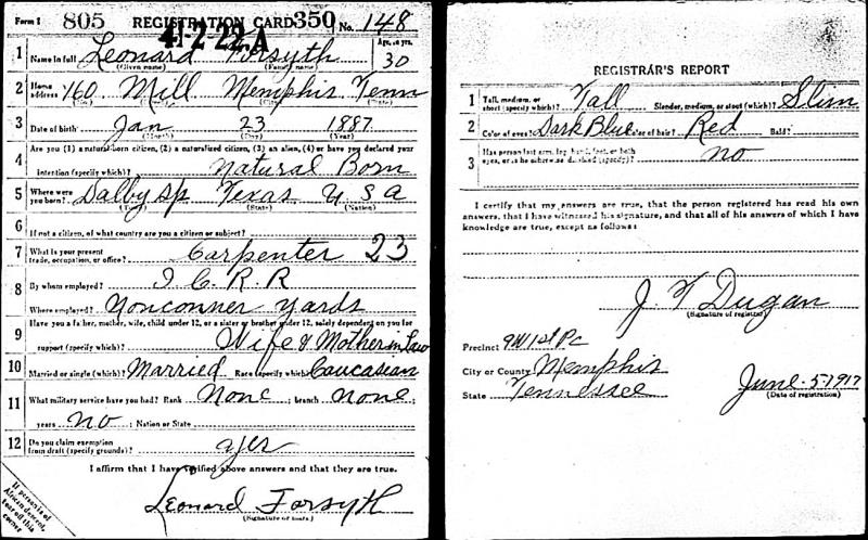 U.S., World War I Draft Registration Cards, 1917-1918