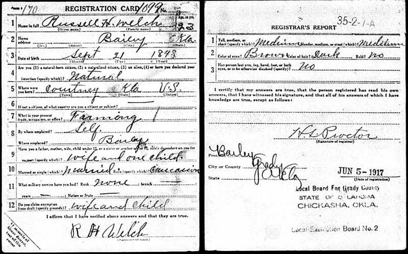 U.S., World War I Draft Registration Cards, 1917-1918